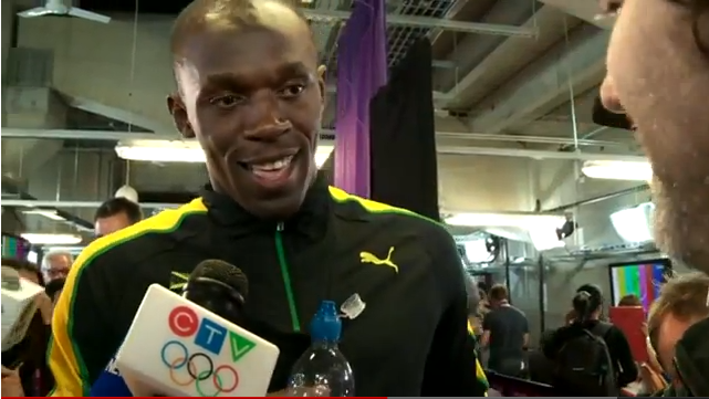Interview with Usain Bolt after winning gold medal - Team Jamaica